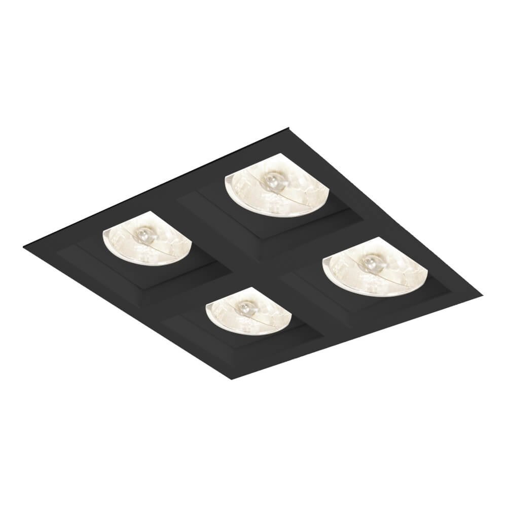 Spot de Embutir Alumínio Recuado Direcionável Quadruplo PAR20 20,8x20 ...