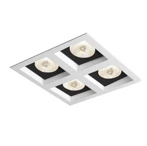 Spot de Embutir Alumínio Recuado Direcionável Quadruplo AR70 20,8x20 ...