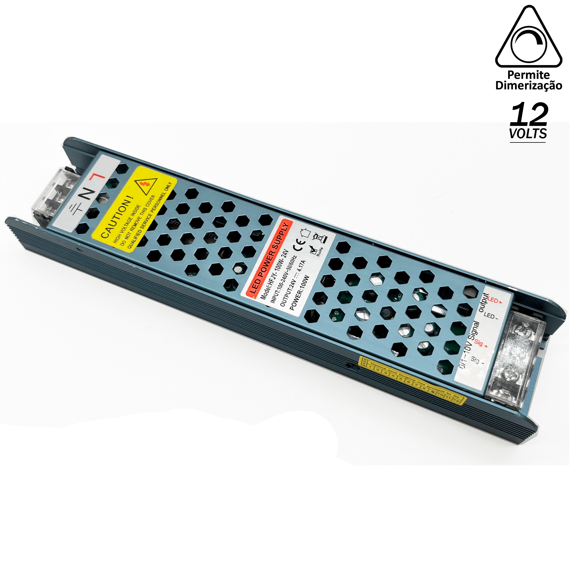 Fonte Driver Slim Pagani 12V 100W 8,33A - Dimerizável Bivolt