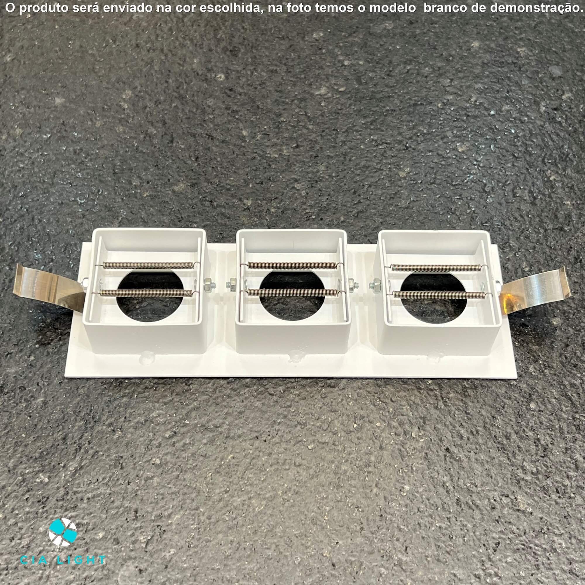 Spot de Embutir Alumínio Recuado Direcionável Triplo Mini Dicroica 19 ...