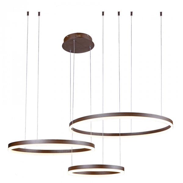 Pendente LED 3000K 112W Metal Marrom - Sindora Iluminação.