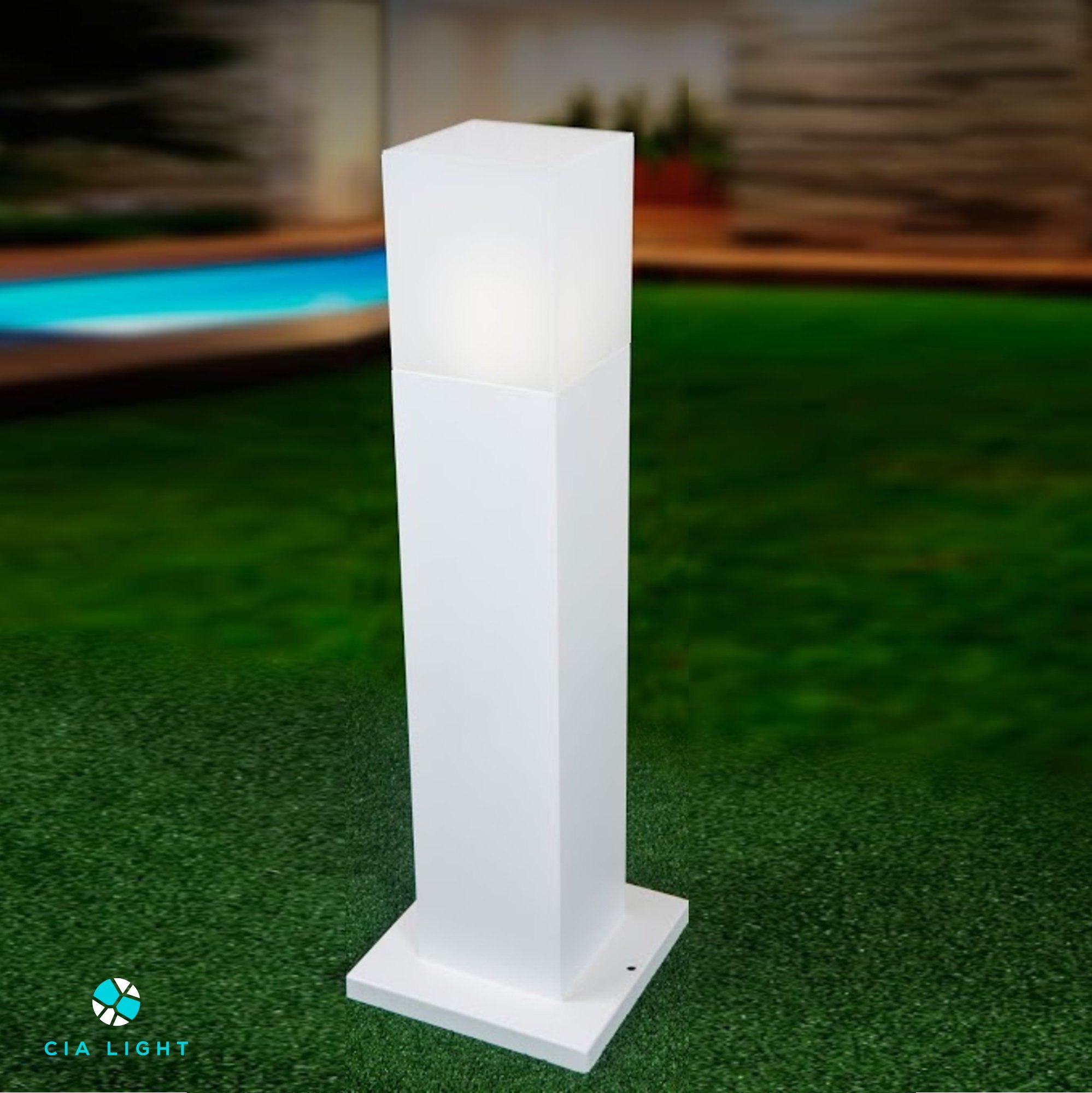 Poste Externo Alumínio Acrílico Fosco 42x10.3x10.3cm - D&D Iluminação