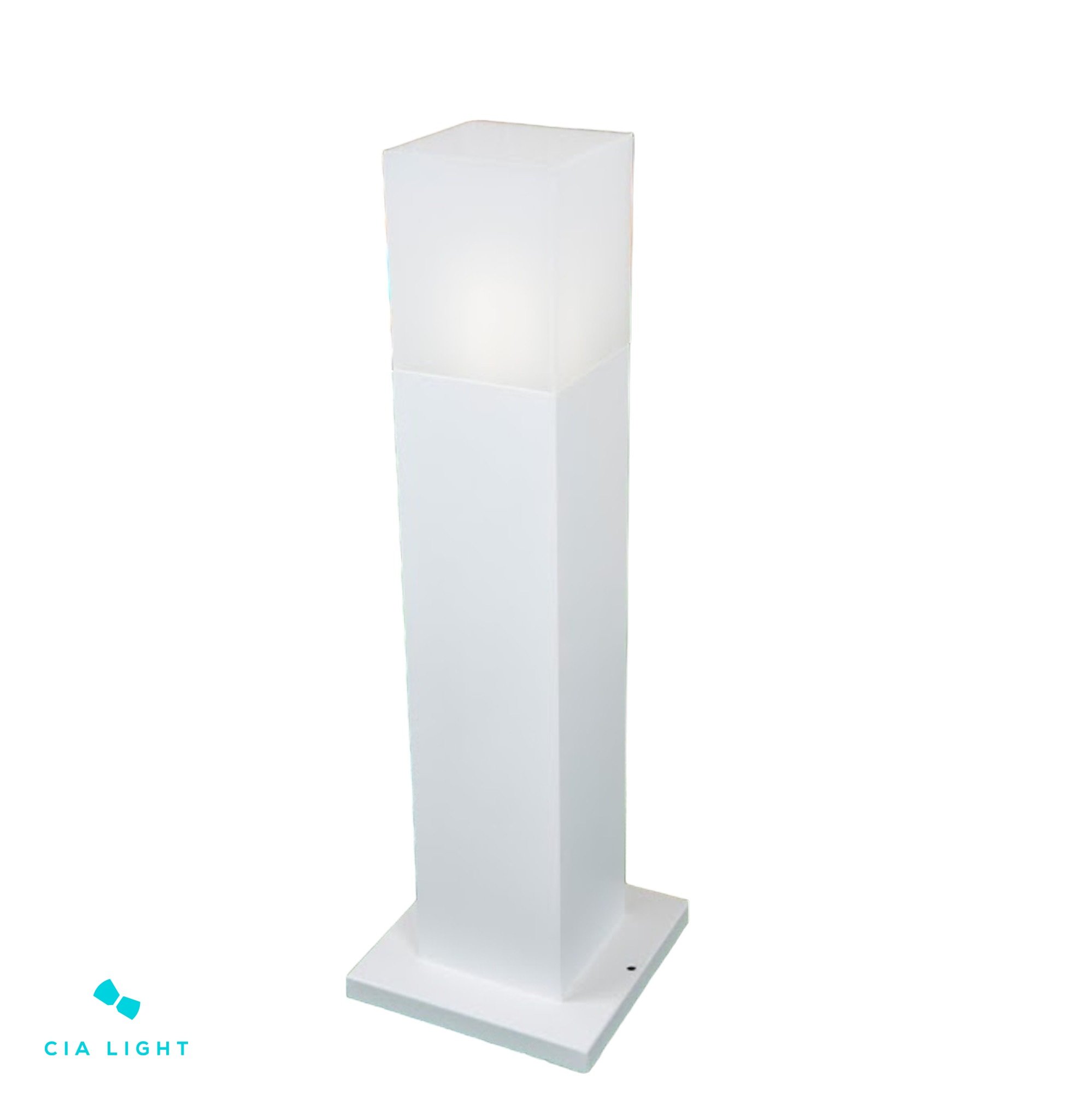 Poste Externo Alumínio Acrílico Fosco 42x10.3x10.3cm - D&D Iluminação