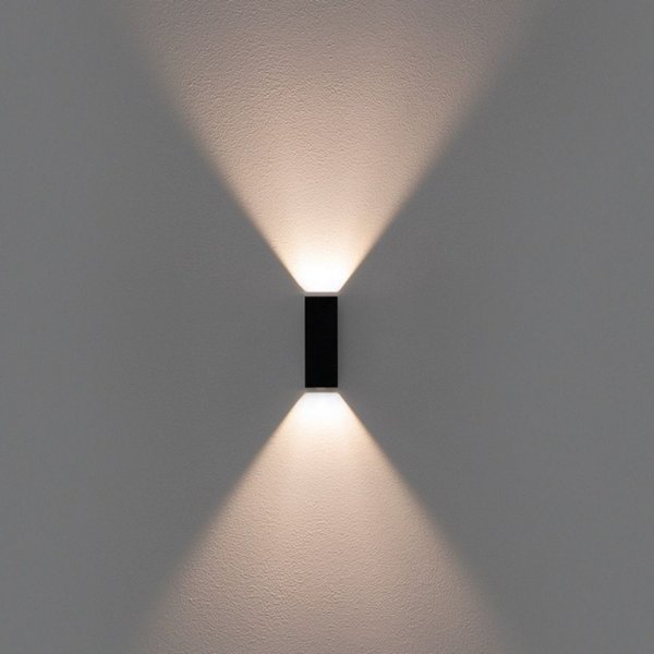 Arandela Led Wall Mini Retangular Facho Duplo Aberto 3000K 5W 10x3,6x2cm - Stella STH9730PTO/30