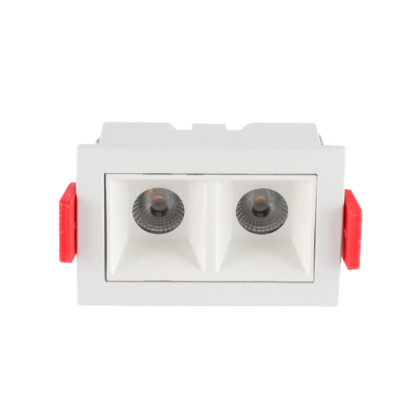 Spot de Embutir Downlight Retangular Evon 2 Focos 3000K 4W Bivolt 6,8x4 ...