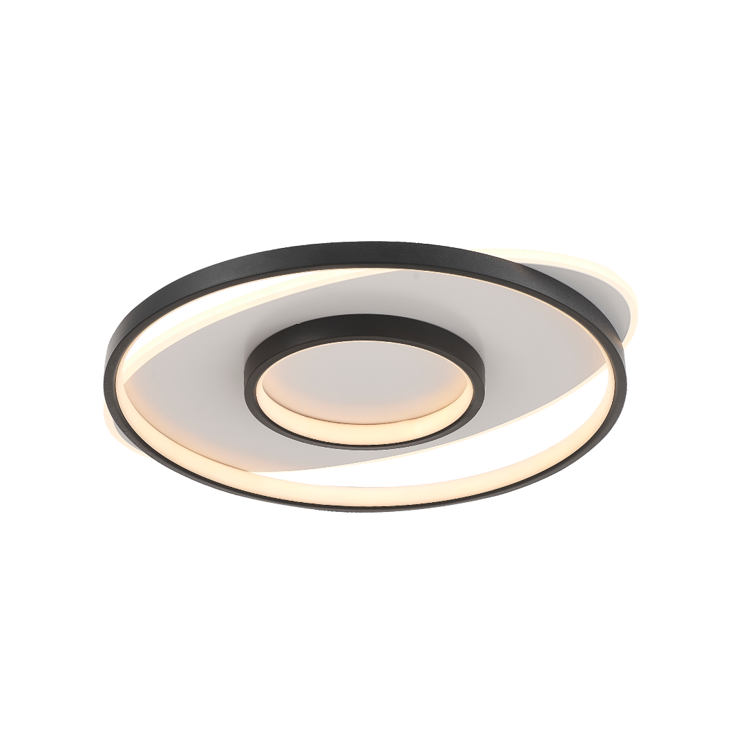 Plafon LED Yovi 50cm Metal / Acrílico 63W 3000K 5040LM Preto - Astra ...