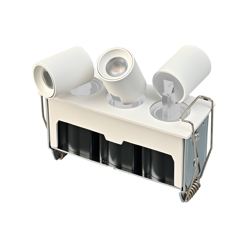 Mini Spot de Embutir LED Kawi Triplo 6W 3000K IRC90 Alumínio Branco ...