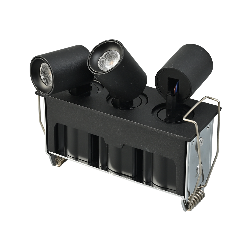 Mini Spot de Embutir LED Kawi Triplo 6W 3000K IRC90 Alumínio Preto ...