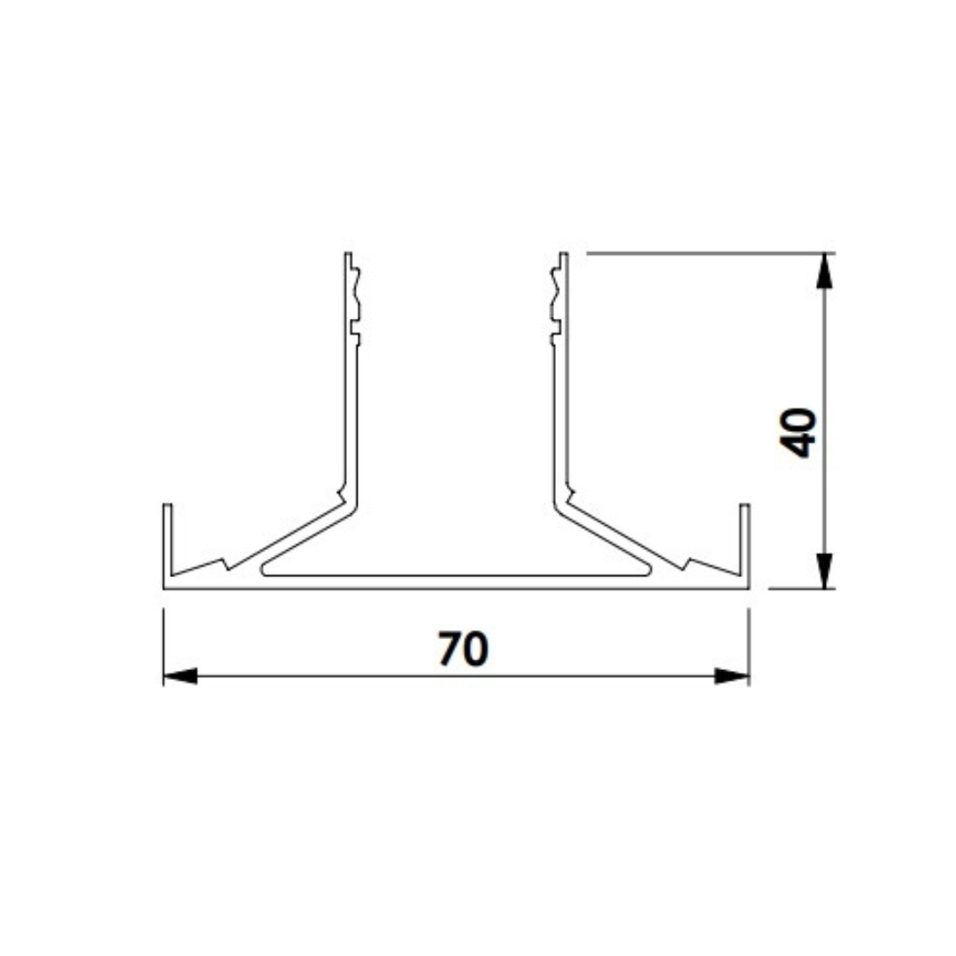 Perfil de Sobrepor Up Linear para Fita LED 301x7x4cm Alumínio - Newline ...