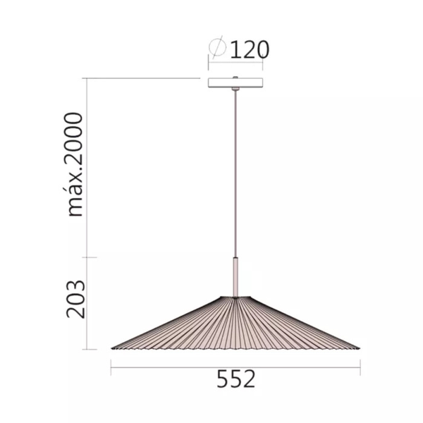 Pendente LED Tokyo 3000K 12W Bivolt (A) 20cm x (D) 55cm Alumínio e ...