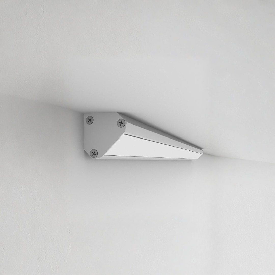 Perfil Linear Sobrepor Fit 15 Canto 45° para Fita de Led 150x2,3x2,3cm ...